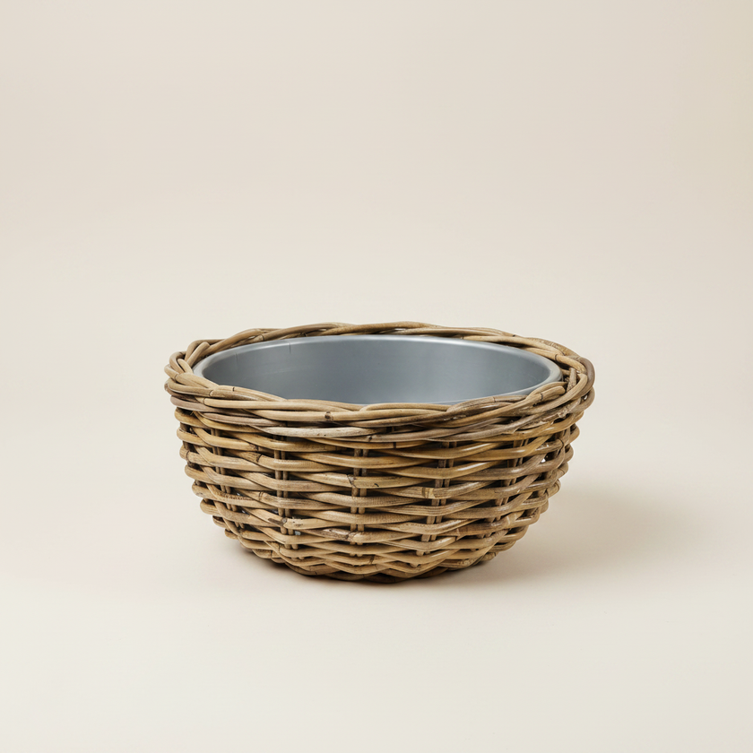 Cache-pot Tondo in Rattan con Vaso in Plastica | Novità Home