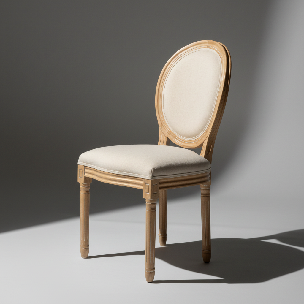 Blasone - chair with padded seat and back in wood and fabric – Novità Home